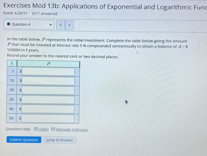 Solved Exercises Mod 13b: Applications of Exponential and | Chegg.com