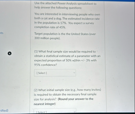 Solved Use the attached Power Analysis spreadsheet to help | Chegg.com