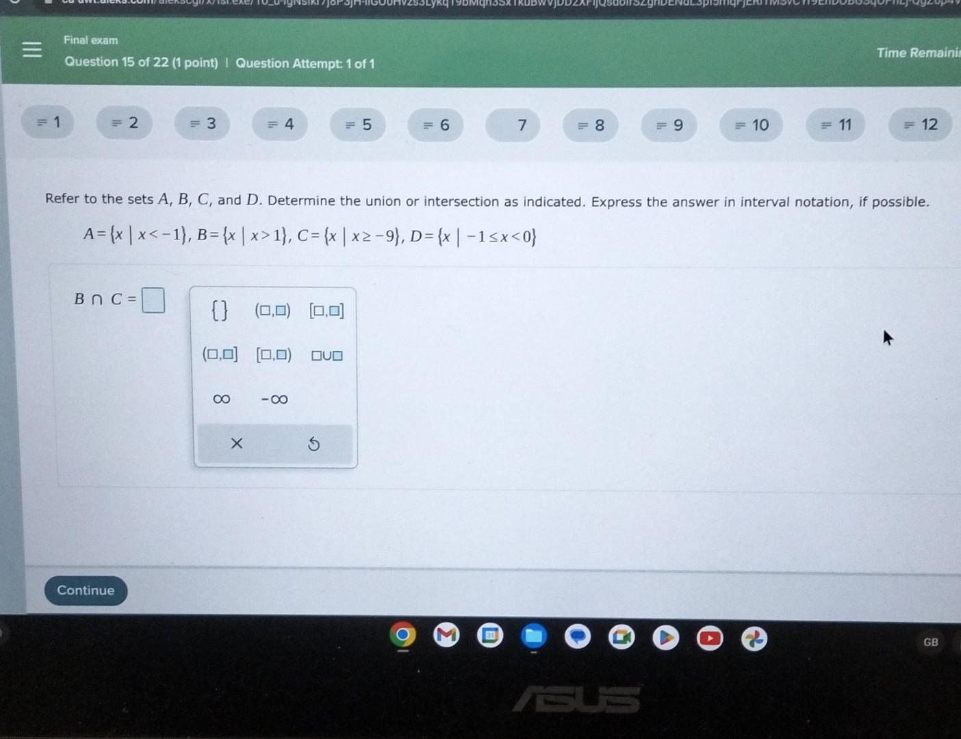 Solved Refer to the sets A,B,C, and D. Determine the union | Chegg.com