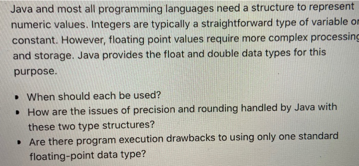 Solved Java and most all programming languages need a | Chegg.com