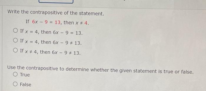 Solved Write the contrapositive of the statement. If | Chegg.com