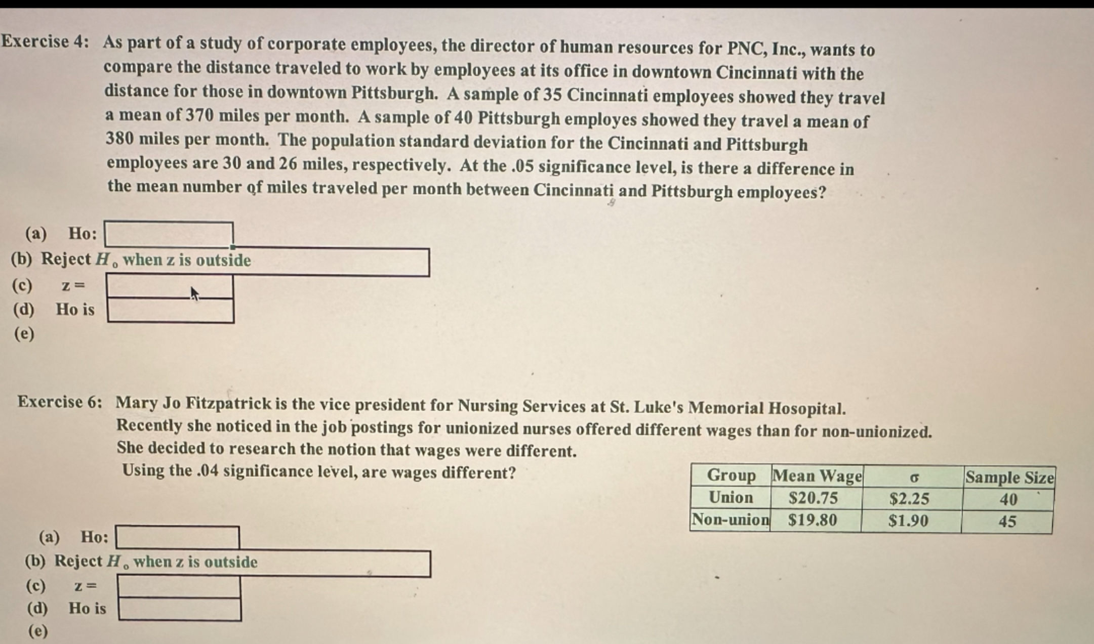 Solved Exercise 4: As part of a study of corporate | Chegg.com
