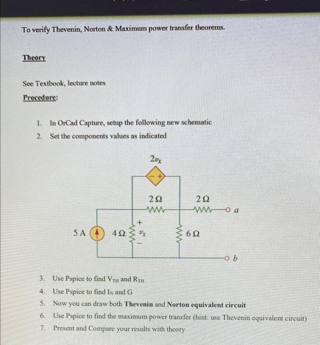 Solved To verify Thevenin, Norton & Maximum power transfer | Chegg.com
