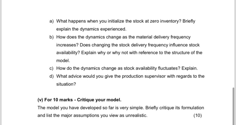 Solved a) ﻿What happens when you initialize the stock at | Chegg.com
