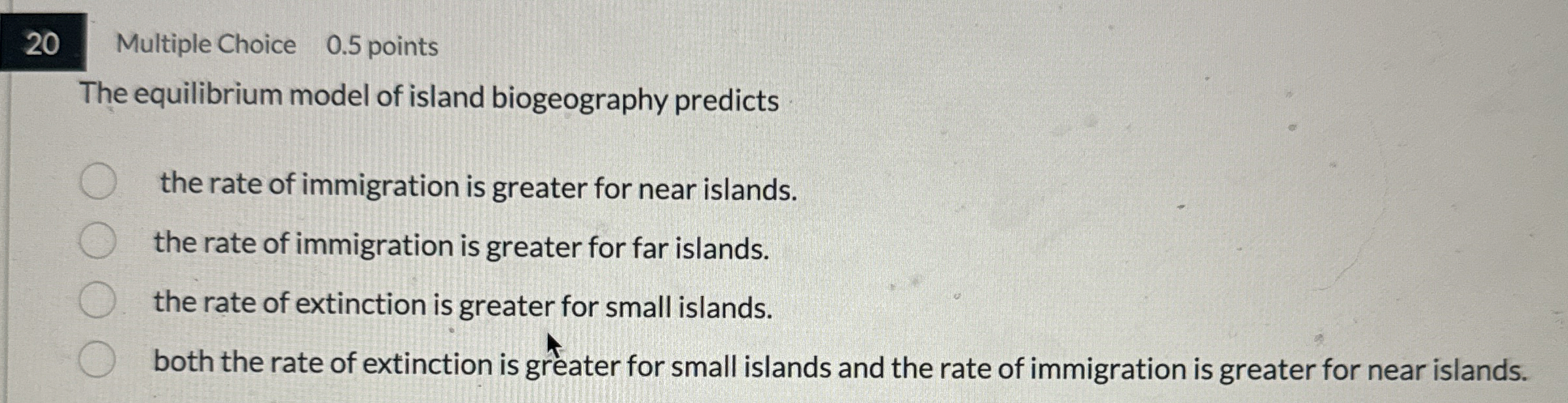 Solved 20Multiple Choice 0.5 ﻿pointsThe equilibrium model of | Chegg.com