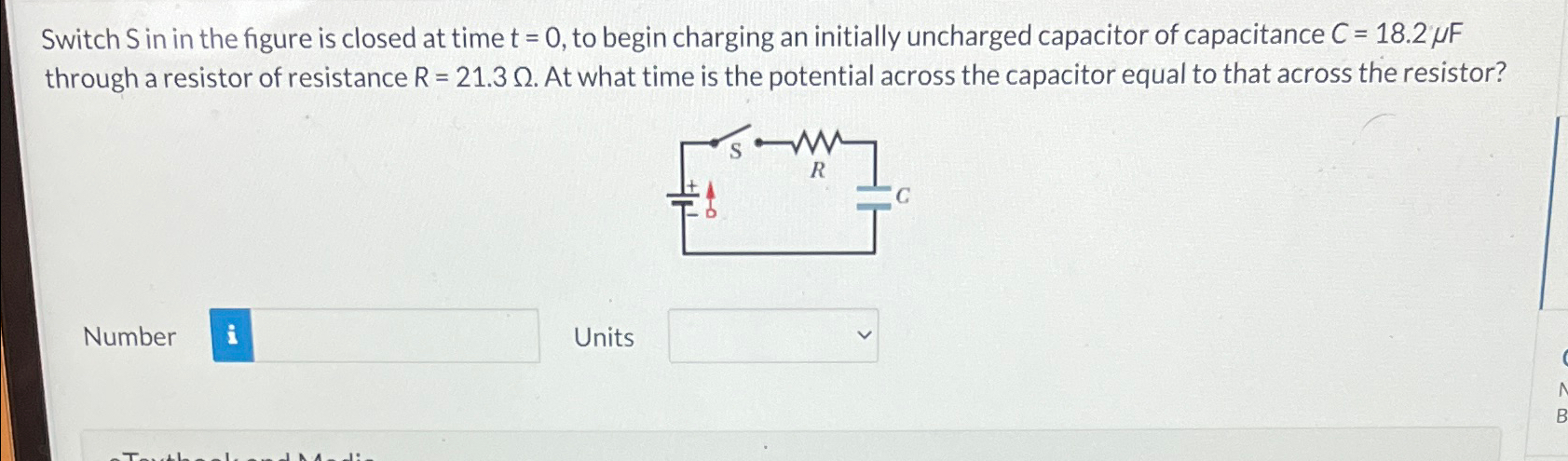 Solved Switch S ﻿in in the figure is closed at time t=0, ﻿to | Chegg.com