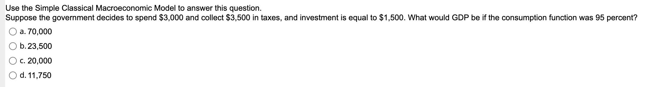 Solved Use the Simple Classical Macroeconomic Model to | Chegg.com