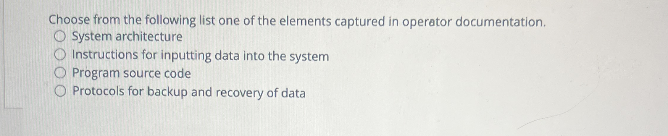 Solved Choose from the following list one of the elements | Chegg.com