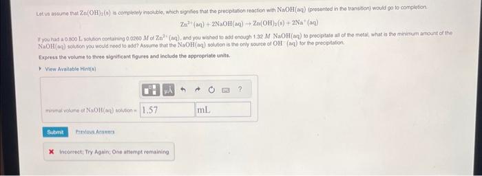 Solved Zt2+(aq)+2NaOH(aq)+Zn(OH)2( s)+2Na′(aq) NaOH(oq) | Chegg.com