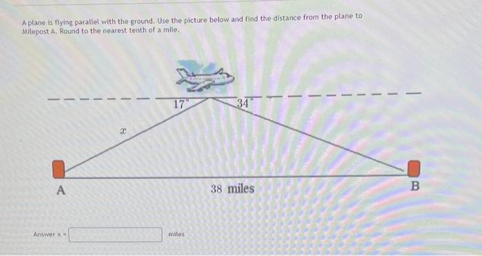 Solved A plane is flying parallel with the ground. Use the | Chegg.com