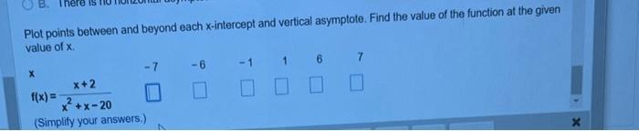 Solved Plot points between and beyond each x-intercept and | Chegg.com