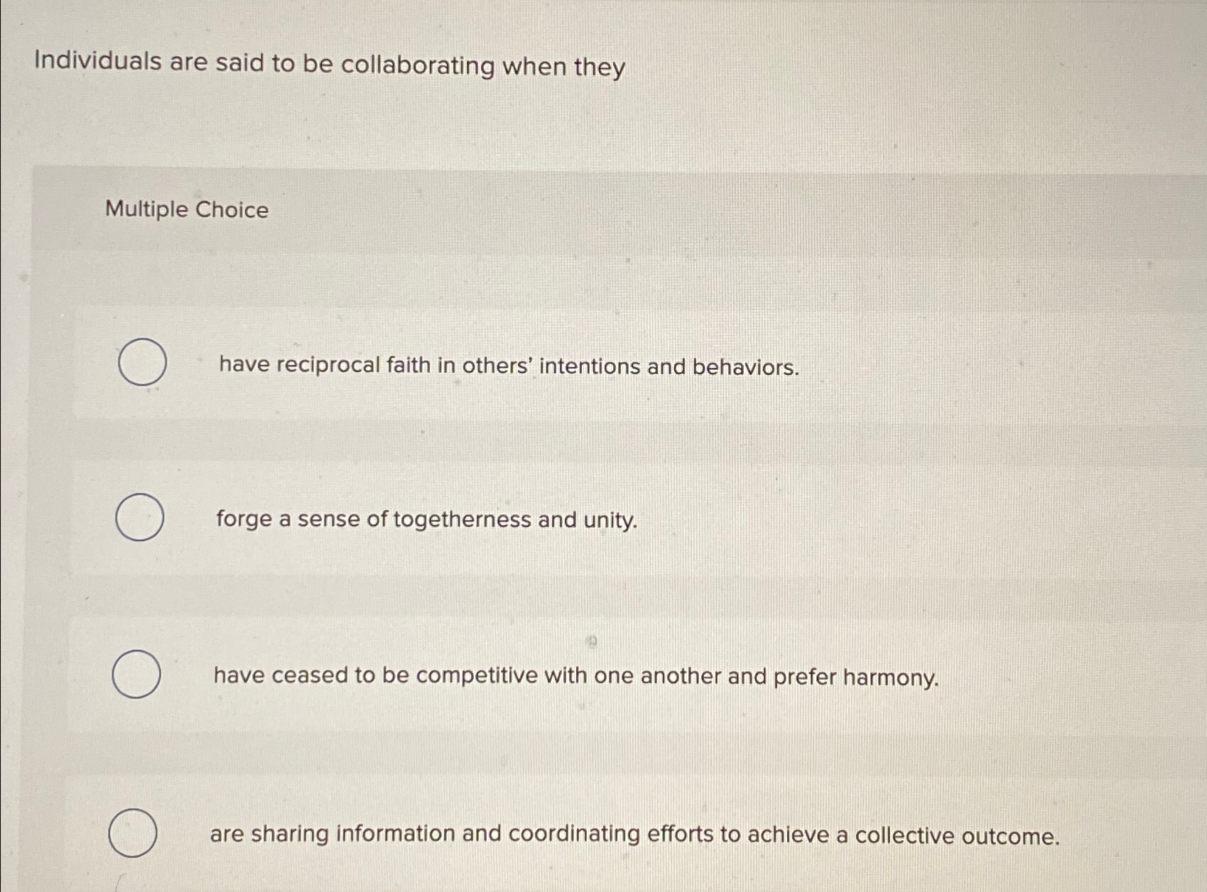 Solved Individuals are said to be collaborating when | Chegg.com