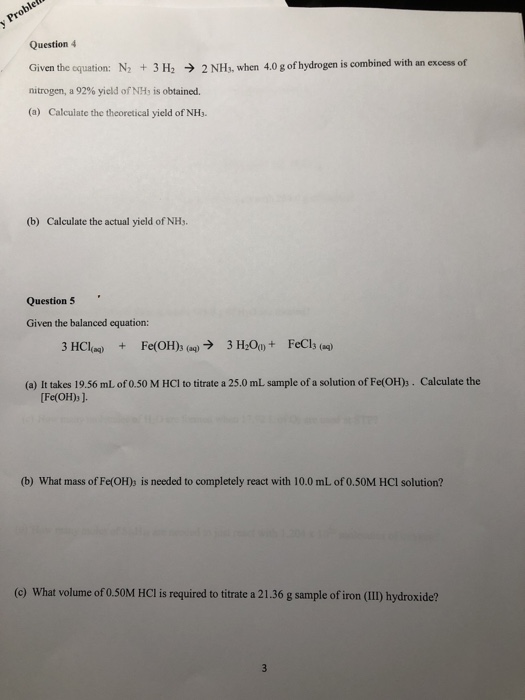 Solved Cher Chemistry 11 - Stoichiometry - Review Name: Sle | Chegg.com