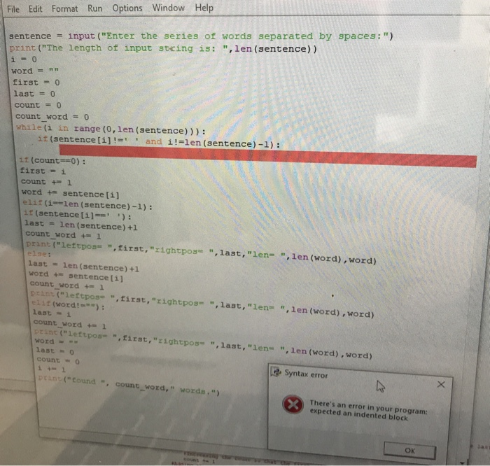 Solved please help fix this syntax error, python code. i | Chegg.com