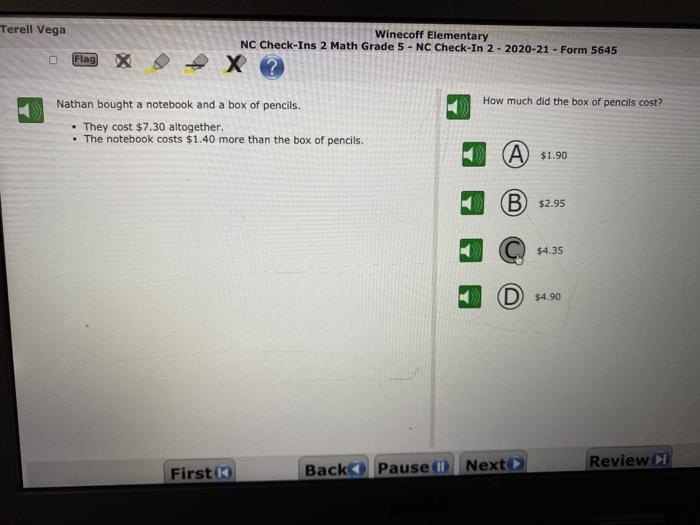 Solved Terell Vega Winecoff Elementary NC Check-Ins 2 Math | Chegg.com