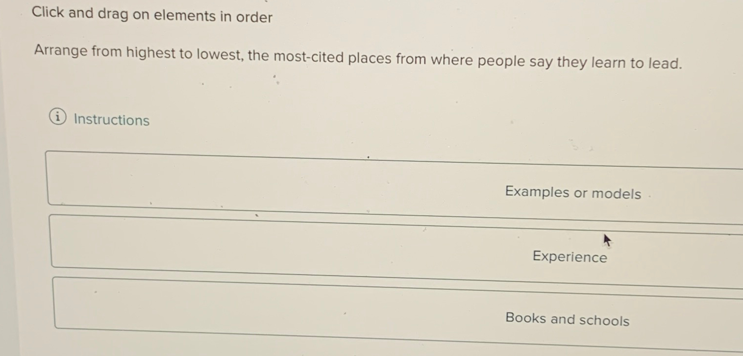 Solved Click and drag on elements in orderArrange from | Chegg.com