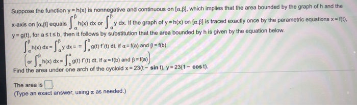 Solved Suppose the function y = h(x) is nonnegative and | Chegg.com