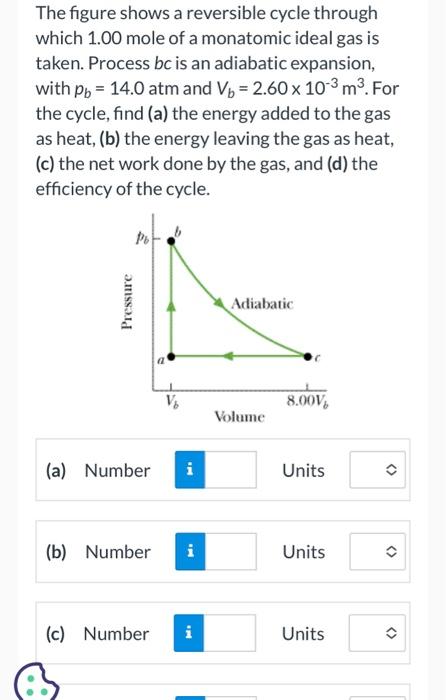 Solved The figure shows a reversible cycle through which | Chegg.com