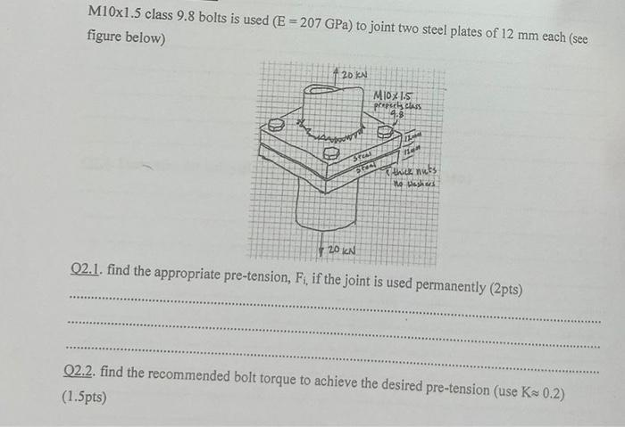 Solved machine design design of boltfind also stiffness of | Chegg.com