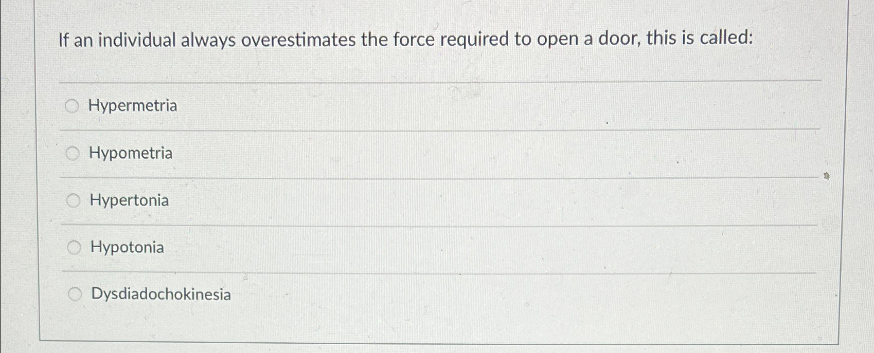 Solved If an individual always overestimates the force | Chegg.com