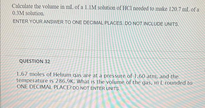 [Solved]: Calculate the volume in ( mathrm{mL} ) of a