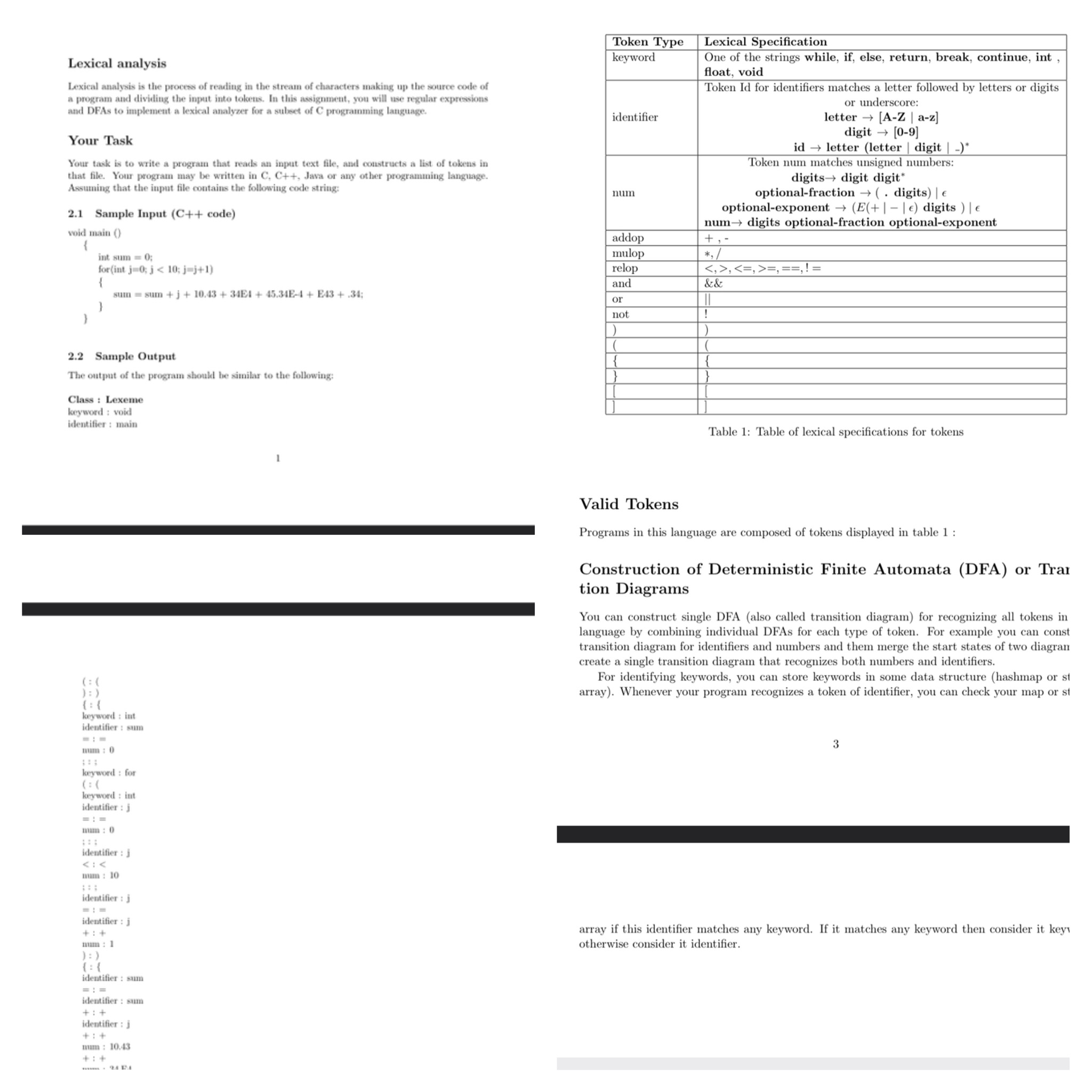 Lexical analysis is the process of reading in the | Chegg.com