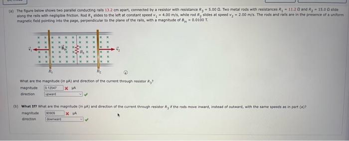 Solved (a) The figure below shows two parallel conducting | Chegg.com