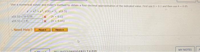 Solved Use a numerical solver and Euler's method to obtain a | Chegg.com