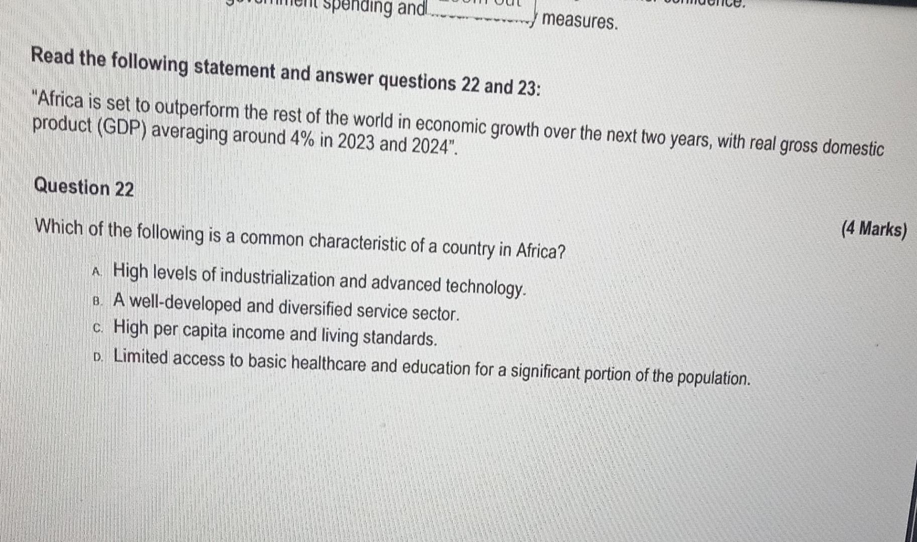 Solved Read the following statement and answer questions 22 | Chegg.com