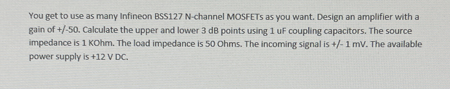 You get to use as many Infineon BSS127 ﻿N-channel | Chegg.com