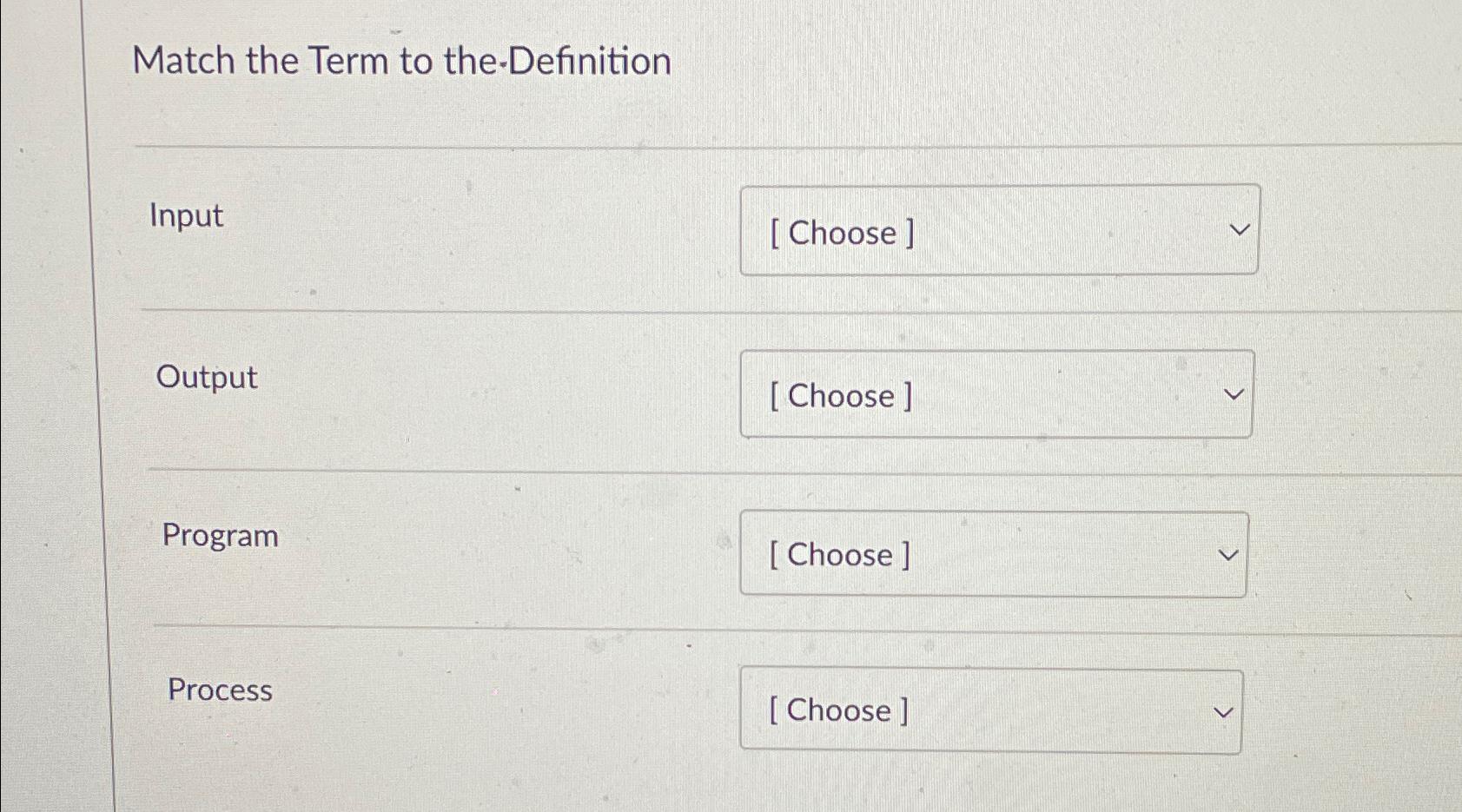 Solved Match the Term to | Chegg.com