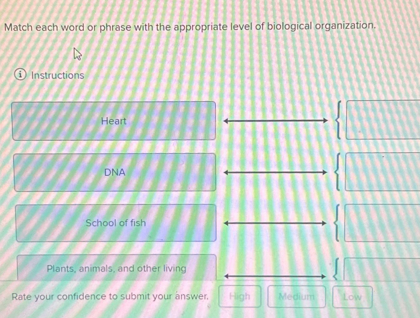 Solved Match each word or phrase with the appropriate level | Chegg.com