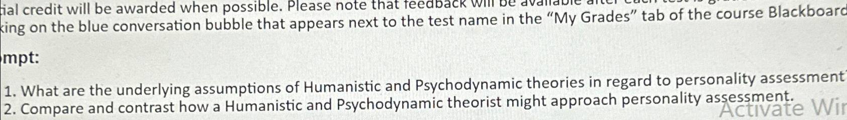 Solved What are the underlying assumptions of Humanistic and | Chegg.com
