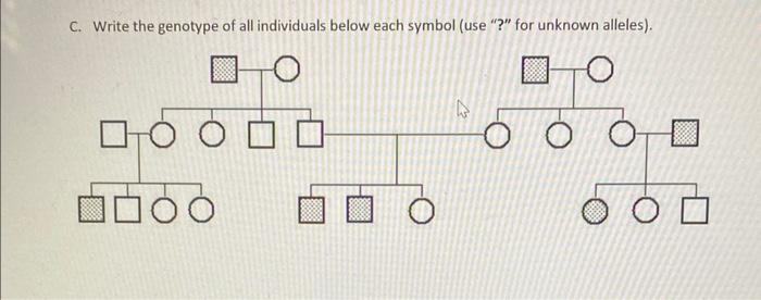 C. Write the genotype of all individuals below each | Chegg.com