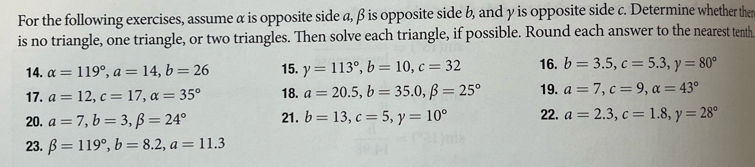 Solved For the following exercises, assume α ﻿is opposite | Chegg.com