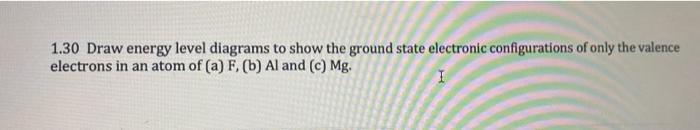 Solved 1.30 Draw energy level diagrams to show the ground | Chegg.com