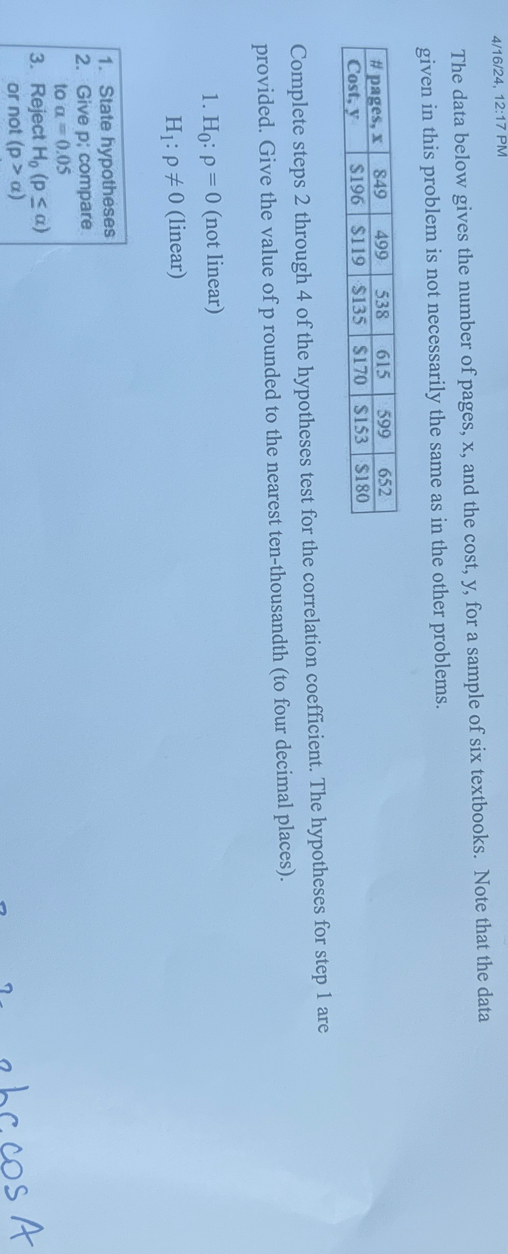 Solved 4/16/24, 12:17 ﻿PMThe data below gives the number of | Chegg.com