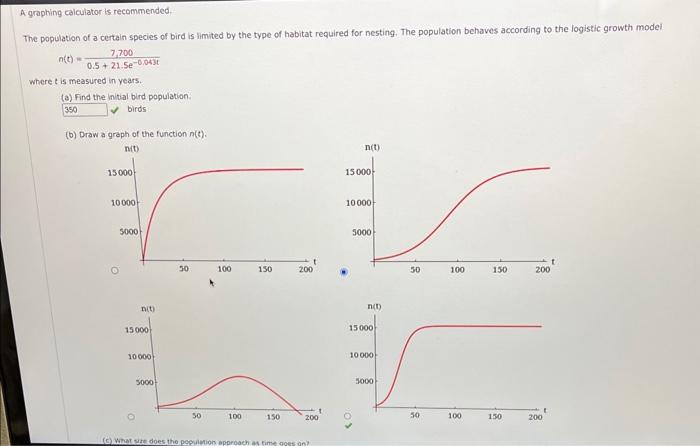 Solved The population of a certain species of bird is | Chegg.com