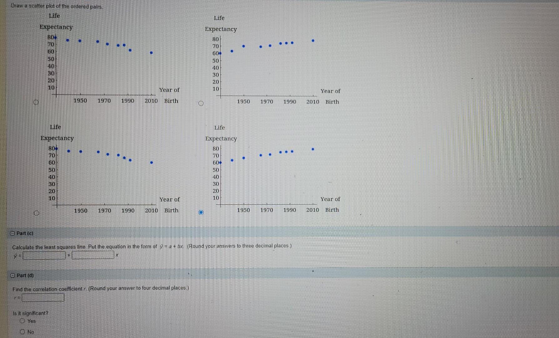 Solved The table below shows the life expectancy for an | Chegg.com