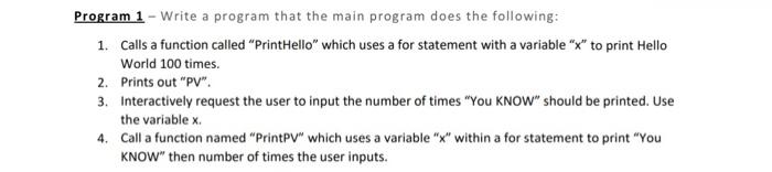 Solved Program 1 Write A Program That The Main Program 1937