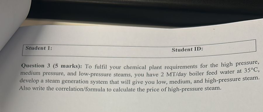 Solved Student 1:Student ID:Question 3 ( 5 ﻿marks): To | Chegg.com