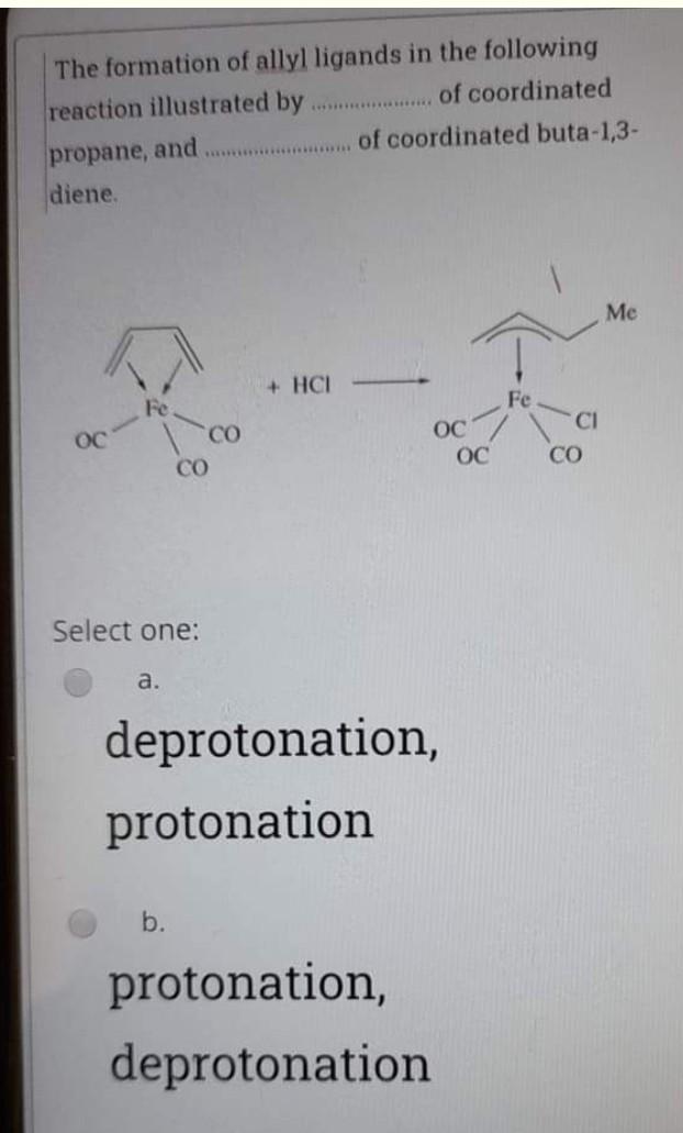 Solved The formation of allyl ligands in the following | Chegg.com