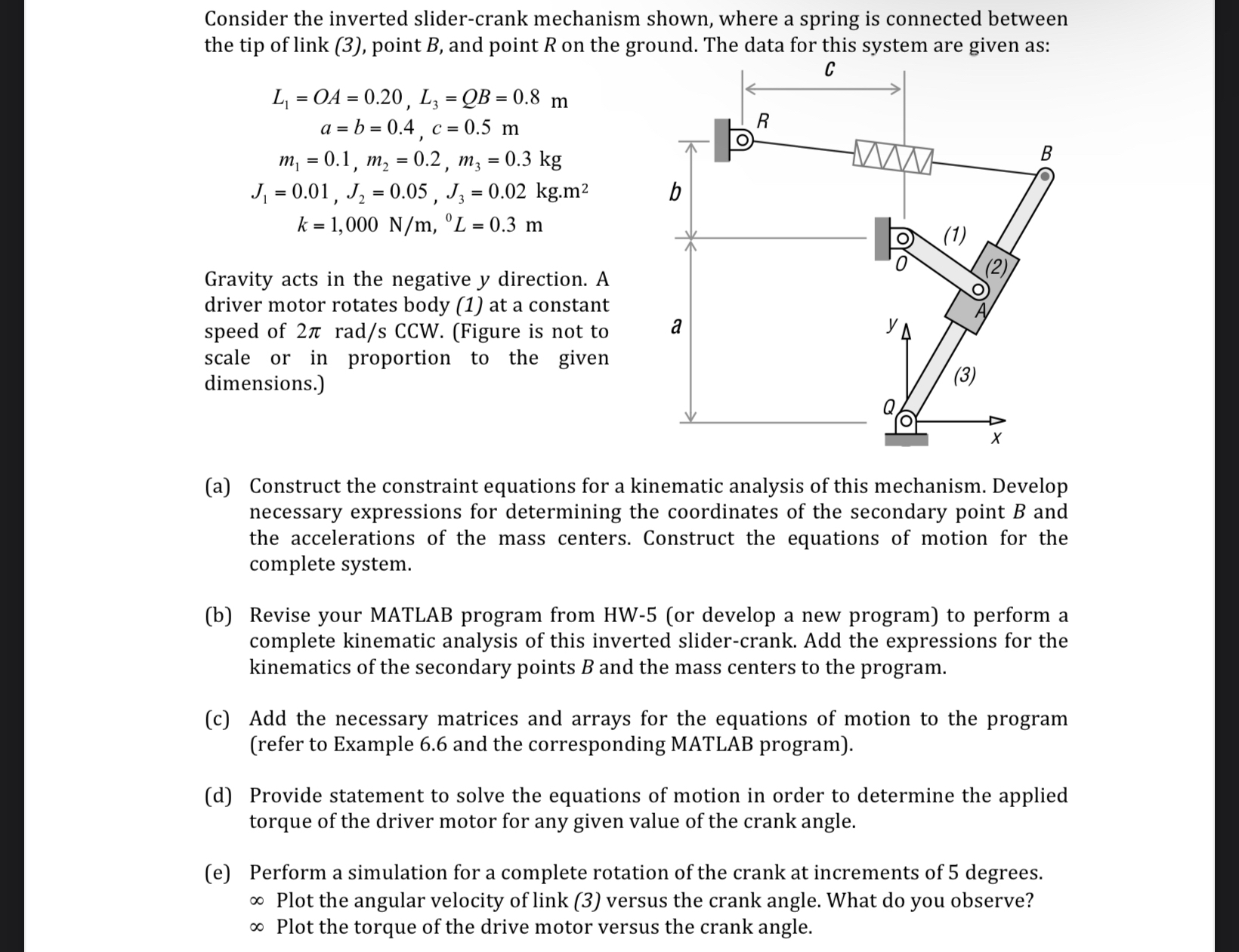 Solved Consider the inverted slider-crank mechanism shown, | Chegg.com