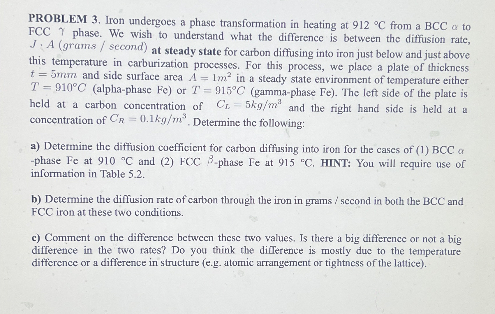 Solved PROBLEM 3. ﻿Iron undergoes a phase transformation in | Chegg.com