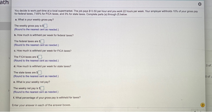Solved Ath You Decide To Work Part time At A Local Chegg solved-ath-you-decide-to-work-part-time-at-a-local-chegg