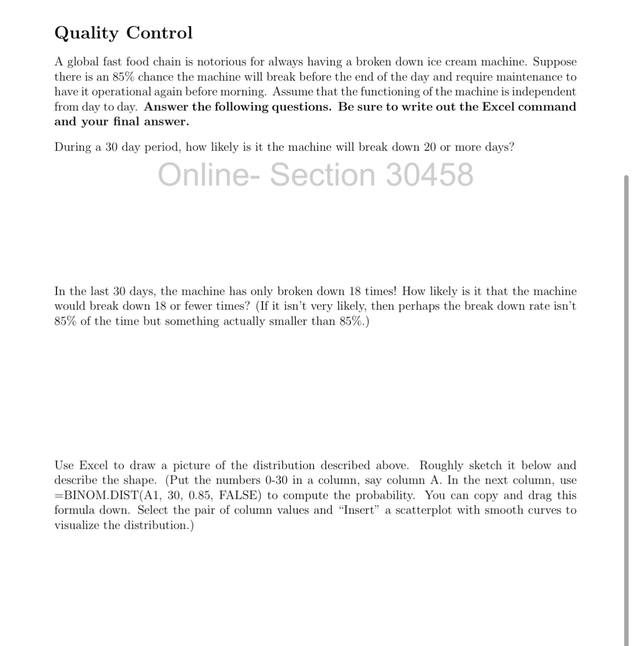 Solved Quality ControlA global fast food chain is notorious | Chegg.com