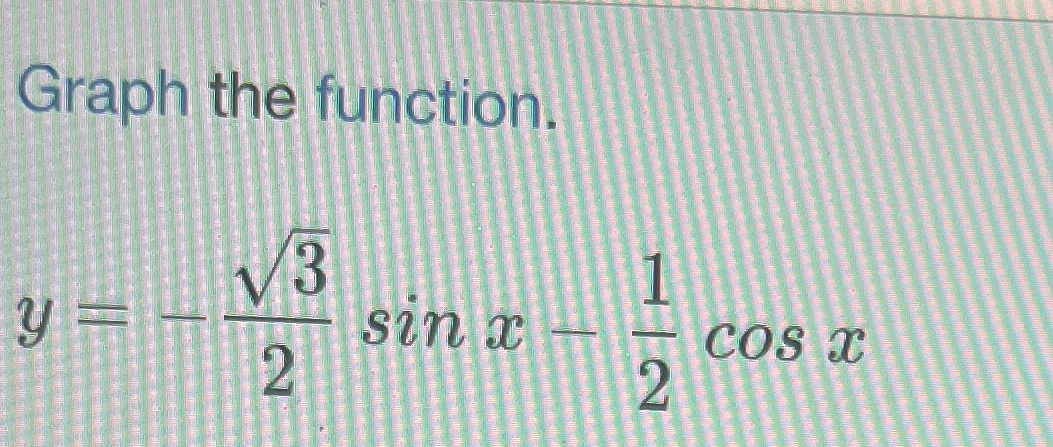 Solved Graph the function.y=-322sinx-12cosx | Chegg.com