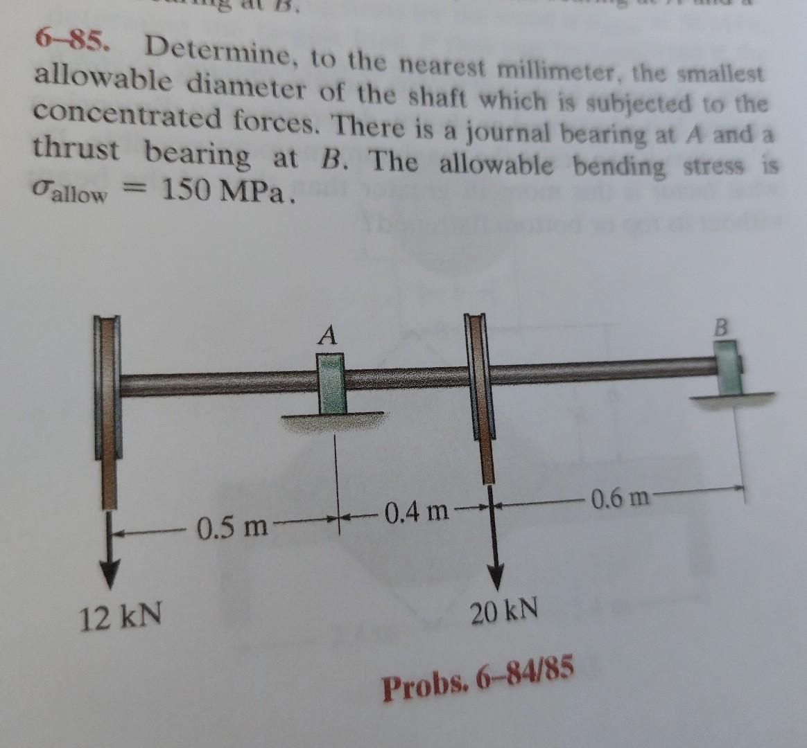Solved 6-85. Determine, to the nearest millimeter, the | Chegg.com