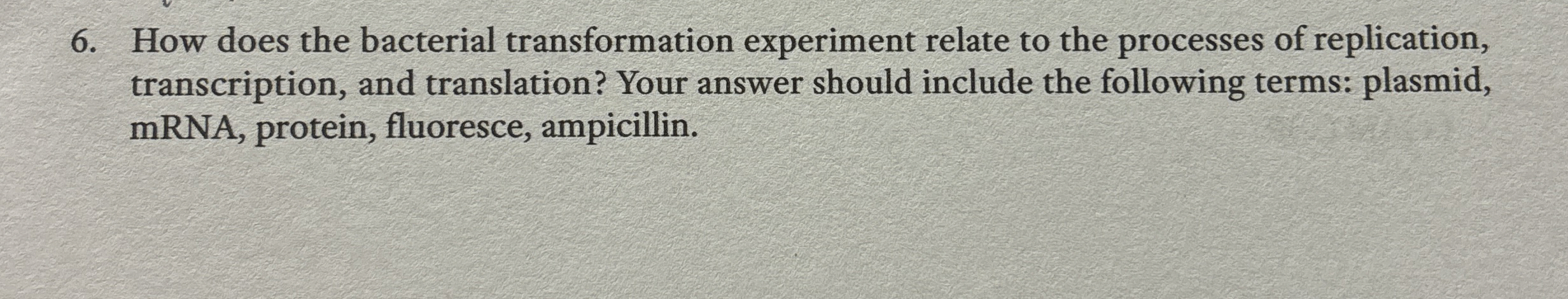 Solved How Does The Bacterial Transformation Experiment