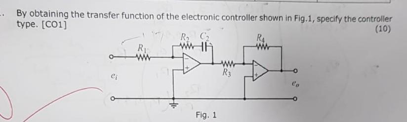 Solved By obtaining the transfer function of the electronic | Chegg.com